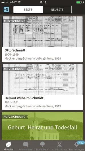 Ancestry mobile apps for iPhone, iPad, Android and Amazon
