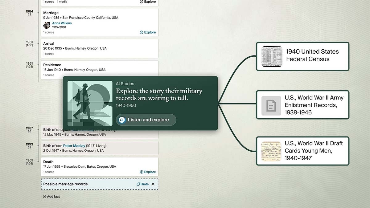 Turning Family History Discoveries into Stories with AncestryAI