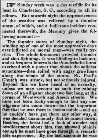 July 2, 1843: The Day It Rained Alligators