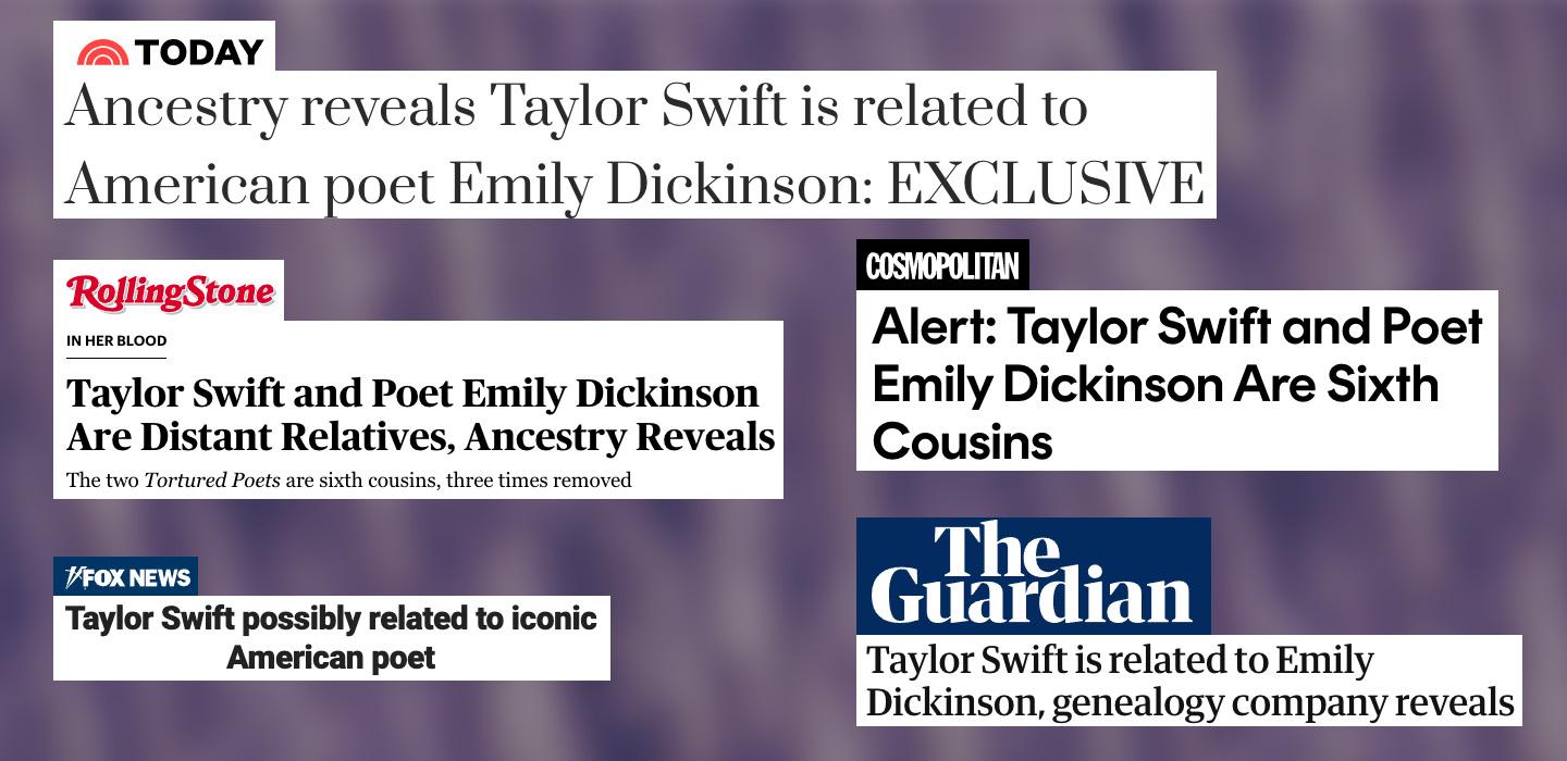 Taylor Swift & Emily Dickinson – 6th Cousins, Three Times Removed
