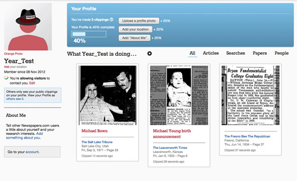 Privacy for Newspapers.com